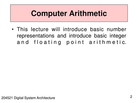 ppt lecture note 5 computer arithmetic powerpoint presentation free download id 3867748
