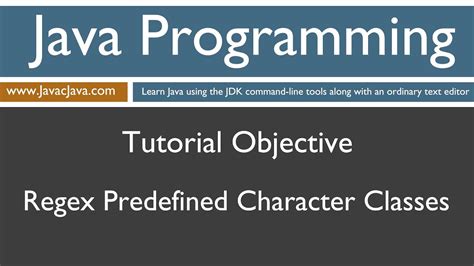 learn java programming regex predefined character classes tutorial youtube
