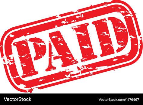 Paid Stamp Royalty Free Vector Image VectorStock
