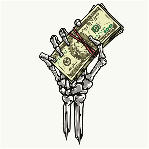 Money In Skeleton Hand Vector Money Design Art Money Design Graphic