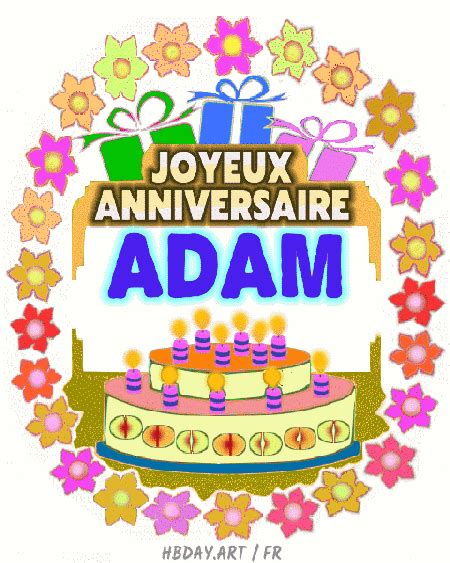 Joyeux Anniversaire ADAM Fr Hbday Art