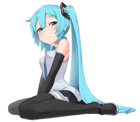 The Big Imageboard Tbib 1girl Abmayo Aqua Eyes Aqua Hair Boots Breasts Commentary Elbow