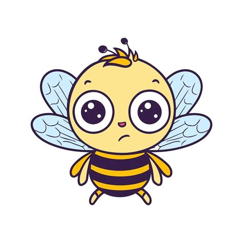 Una Abeja De Dibujos Animados Con Ojos Grandes Se Sienta Sobre Un Fondo