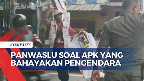 Baliho Caleg Jatuh Timpa Pemotor Panwaslu Akan Tertibkan APK Yang