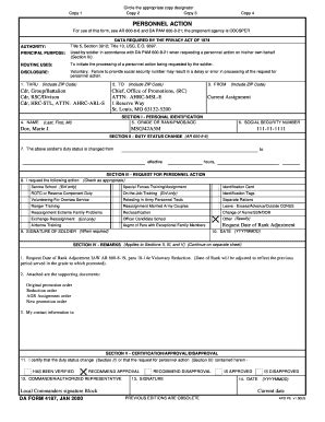 Sample Da Form