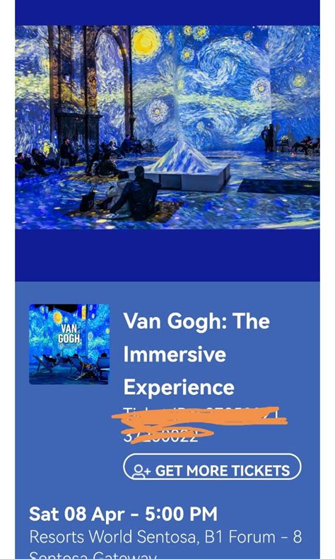 Van Gogh The Immersive Experience Singapore Tickets Vouchers