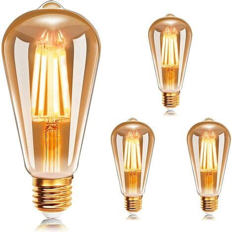 E27 ST64 LED Glühlampe 6 W 2200 K warmweiß Vintage Glühbirnen