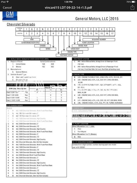 Truck Chevrolet Chevy Truck Vin Decoder Chart Vehicle Repair Guides