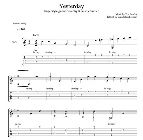 Guitarnick Yesterday Beatles Fingerstyle Guitar