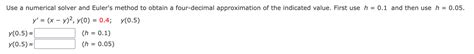 Solved Use A Numerical Solver And Euler S Method To Obtain A Chegg