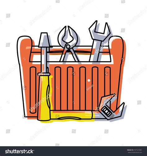 Tool Box Vector Illustration Stock Vector Royalty Free 737121001