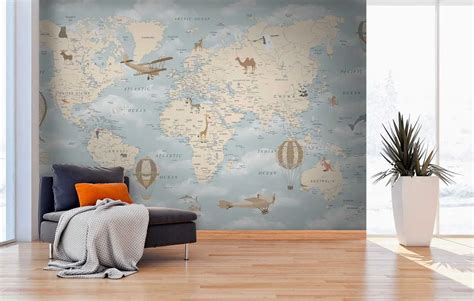 Wall Murals World Map And Atlas Nr U60135 Uwalls Co Uk