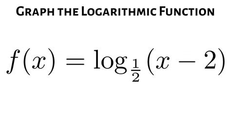 graph the logarithmic function f x log 1 2 x 2 youtube
