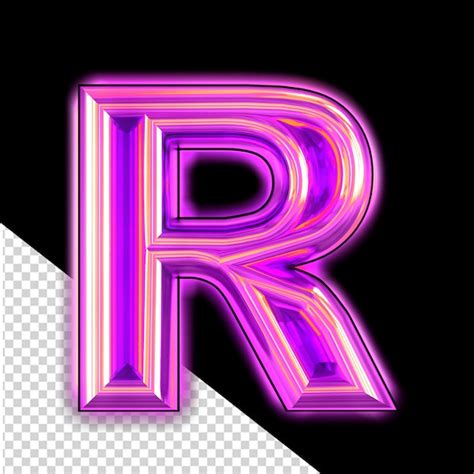 S Mbolo Roxo Brilho Letra R Psd Premium