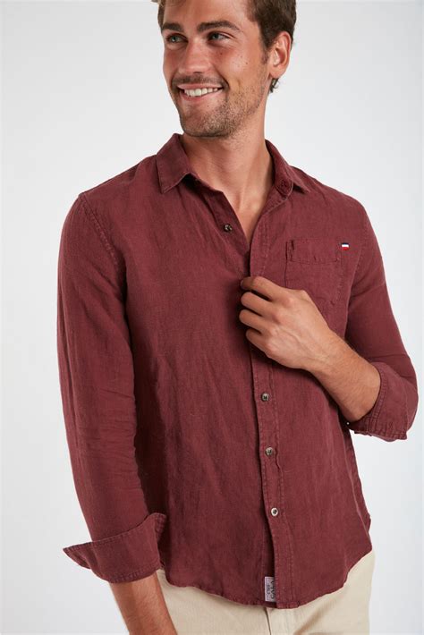 Chemise Rouge Chemiseml Lin Cala