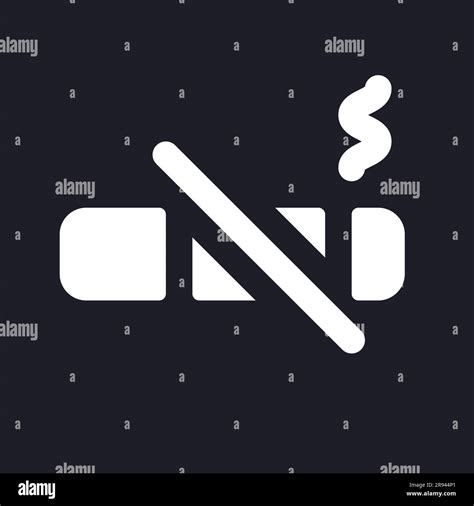 No Smoking Dark Mode Glyph Ui Icon Stock Vector Image Art Alamy