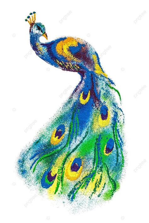 カラフルな孔雀の描画背景画像素材無料ダウンロードのための Pngtree カラフルな孔雀の描画のフリー背景ベクトルとpsdファイル