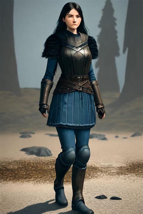 Digital Art Year Old Viking Woman Subtle Smile Openart