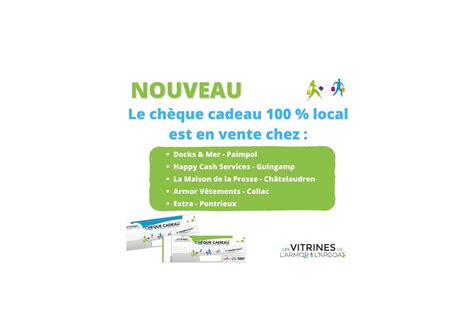 Le Chèque cadeau 100 Local Les Vitrines de l Armor et de l Argoat