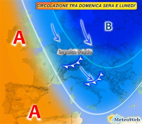 Previsioni Meteo primo fronte freddo tra domenica e lunedì piogge