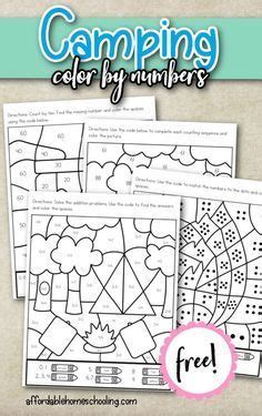 These Five Camping Color By Number Worksheets Are Designed To Help