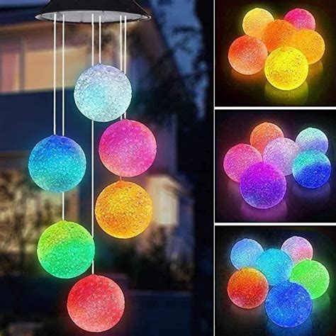 HUIYA LED Lampe Carillon Vent Solaire Solaire Mobile Carillon