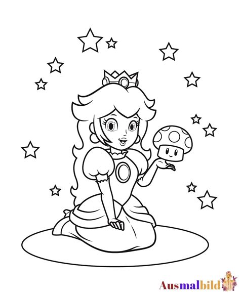 Ausmalbilder Prinzessin Peach Und Mario Spiele Ausmalbildtv