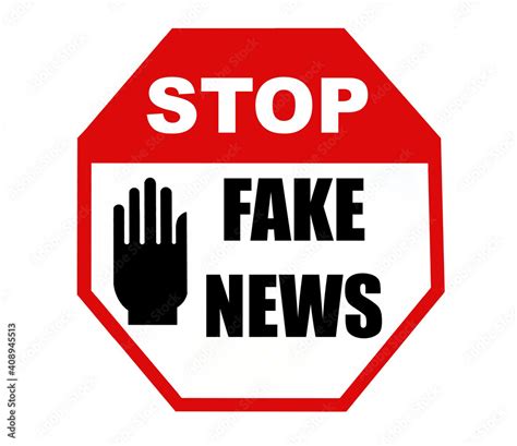 Stop fake news text written on a stop hand signal ilustração do Stock