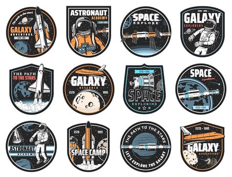 Premium Vector Space Vector Icons Astronaut In Galaxy Rocket