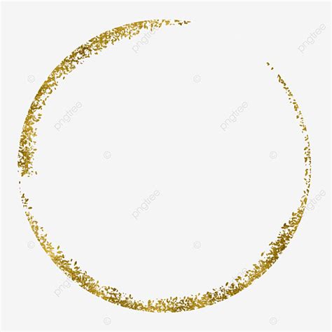 Marco De Forma De Círculo De Brillo Dorado PNG Oro Brillantina