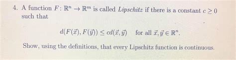 solved 4 a function f r rm is called lipschitz if there