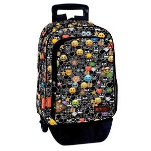 Sac à dos à roulettes 43 CM Emoji Just It Haut de gamme Cartable