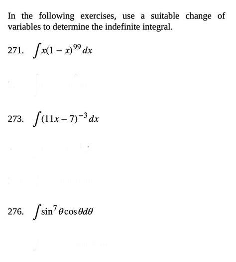 Solved In The Following Exercises Use A Suitable Change Of Chegg