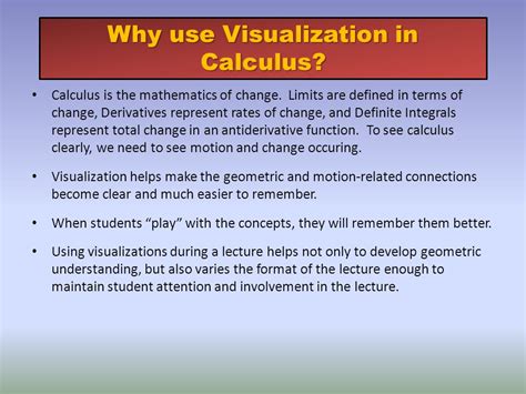 making calculus come alive using dynamic visualization ppt download