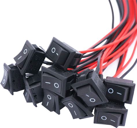 Twidec 10 Interruptores Basculantes AC 6A250V 10A125V SPST 2 Pines 2