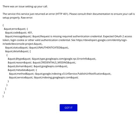 How To Integrate Google Indexing Api To Bubble Error Apis