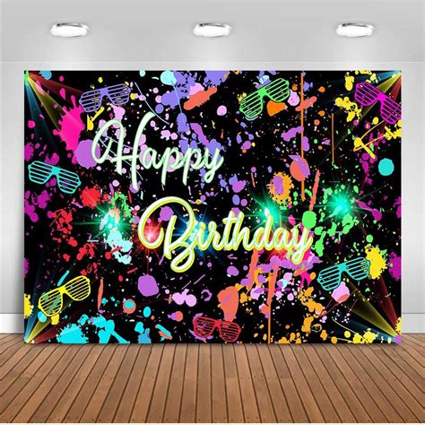 Buy Mocsicka Glow Neon Birthday Backdrop 7x5ft Let S Glow Not Glitter
