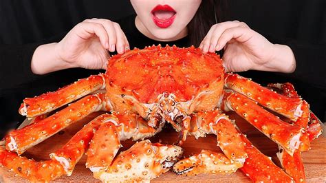 Asmr King Crab With Spicy Cheese Sauce Seafood Eating Sounds