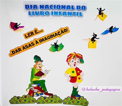 Painel dia nacional do livro infantil Bolacha Pedagógica