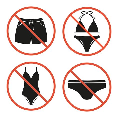 Premium Vector Prohibition Sign Set Of Woman And Man Underwear