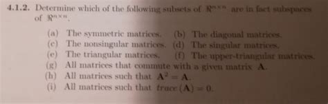 solved determine which of the following subsets of r n times