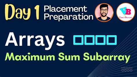 Arrays Maximum Sum Subarray In Telugu DSA In Telugu Vamsi Bhavani