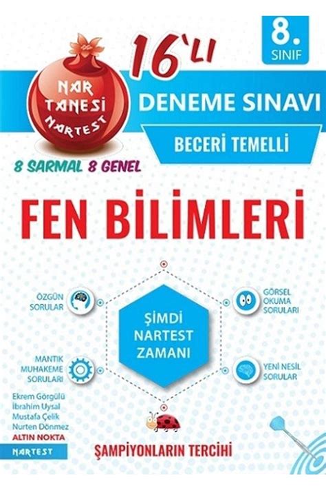 Nartest Yayınları 8 Sınıf Lgs Fen Bilimleri Nar Tanesi 16 Lı Deneme