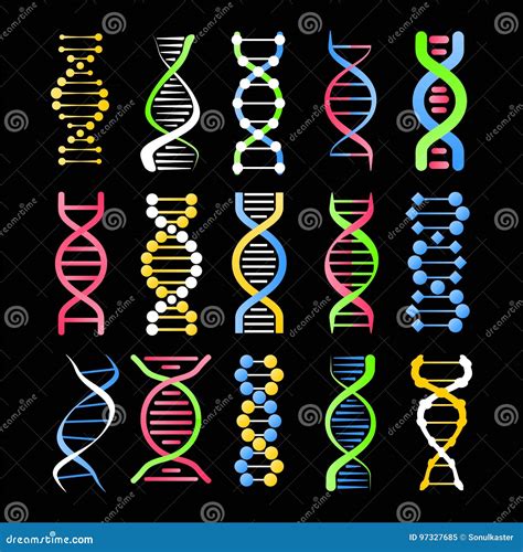Dna Helix Symbol Isolated On White Background Vector Illustration