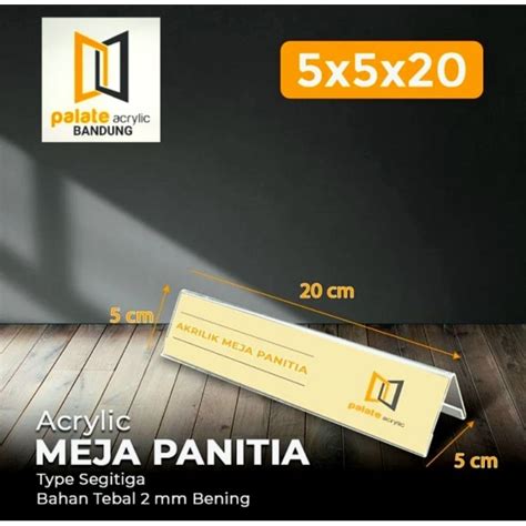 Jual Akrilik Papan Nama Meja Panitia X X Cm Acrylic Table Nameplate