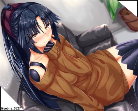 Black Hair Blush Couch Dress Fate Grand Order Fate Series Katou