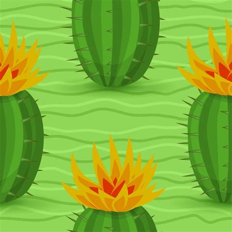 Patrón sin costuras de cactus Vector Premium