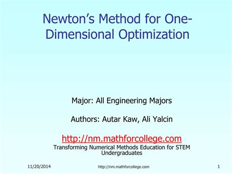 Ppt Newtons Method For One Dimensional Optimization Powerpoint