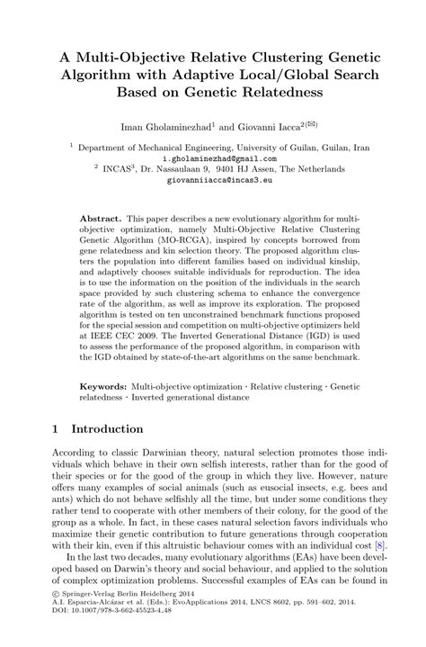 pdf a multi objective relative clustering genetic algorithm with adaptive local global search