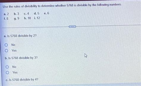 solved use the rules of divisibility to determine whether